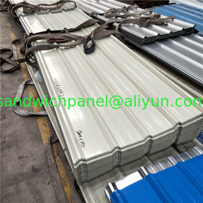 840-0.4mm Huaguan ivory white corrugated roof sheets with 55% AZ warehouse and factory