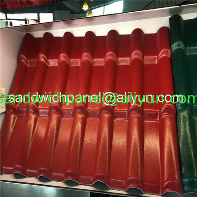 960mm orange color luxury ASA glazed roof tile with 2.8mm for residential area