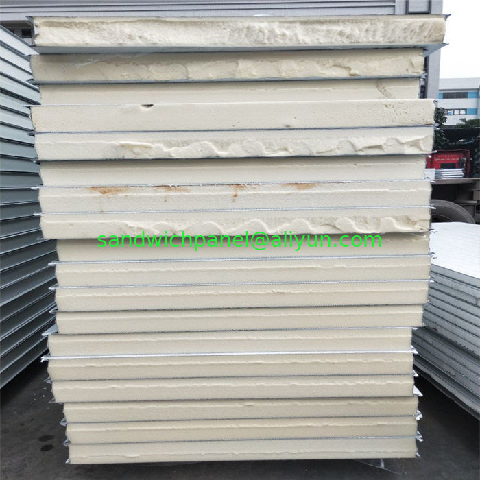 0.326mm grey white an steel PU sandwich panel 4750x 1150 x 75mm for cold storage