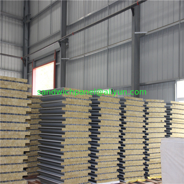 A grade fire rating ivory white double steel roof sandwich panel for labor camp