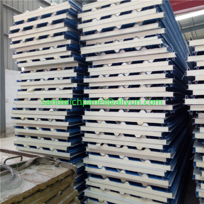 waterproof insulated 50mm pu sandwich container house roof panel for cold storage