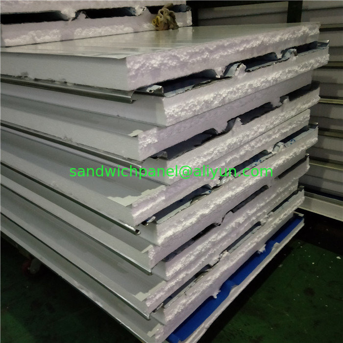 0.426mm insulated 75mm staineless steel eps sandwich roof panel for living house