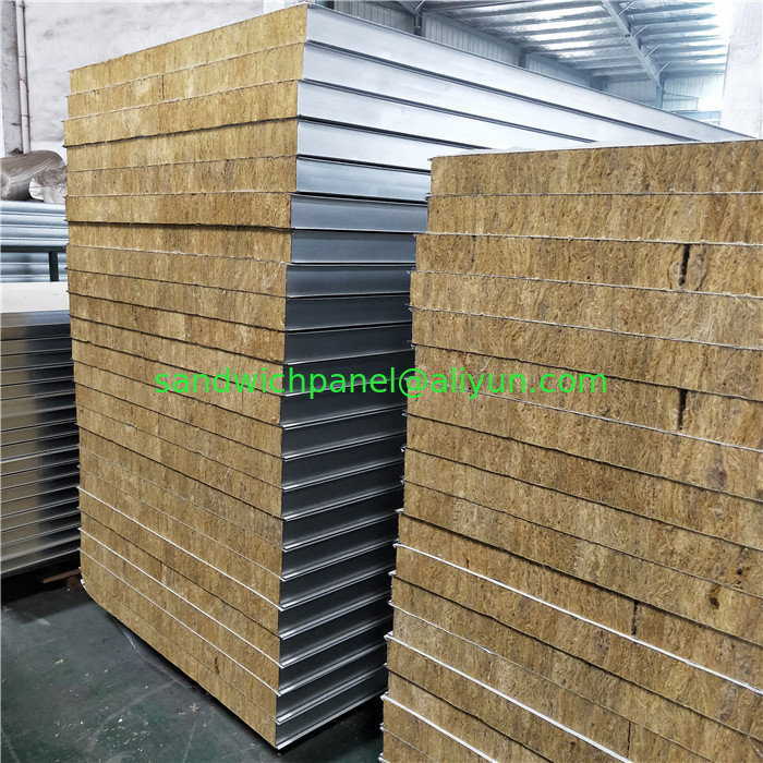50mm interior wall decoration material rock wool sandwich panel for warehouse