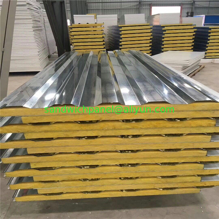 corrugated container home glass wool sandwich panel 1150-50-0.6mm galvanized steel up