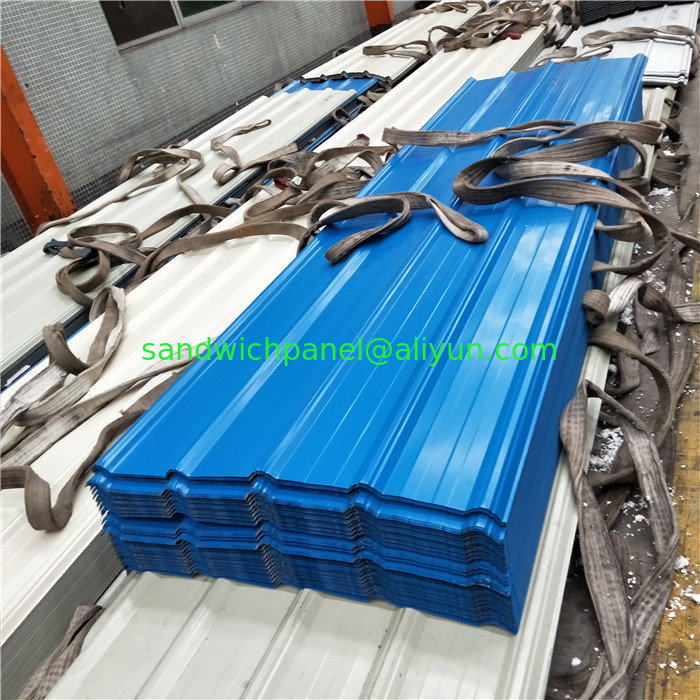 blue color steel sheet 840mm roof tile with 0.376mm for prefabricated building