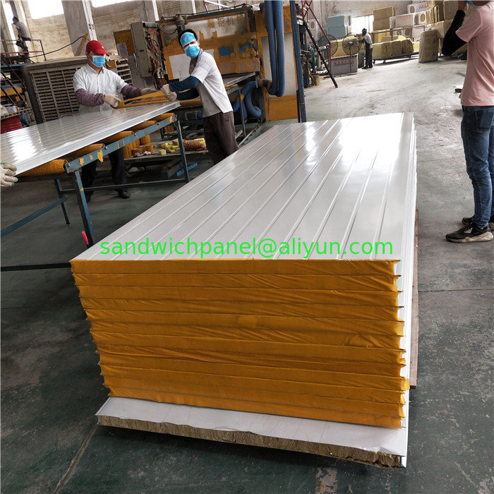 11800meters greywhite heat insulation rock wool sandwich wall boards 1150-50-0.376mm