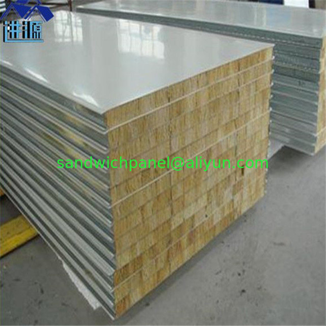 manufactured prefab home fireproof rock wool sandwich wall panels 1150-75-0.376mm