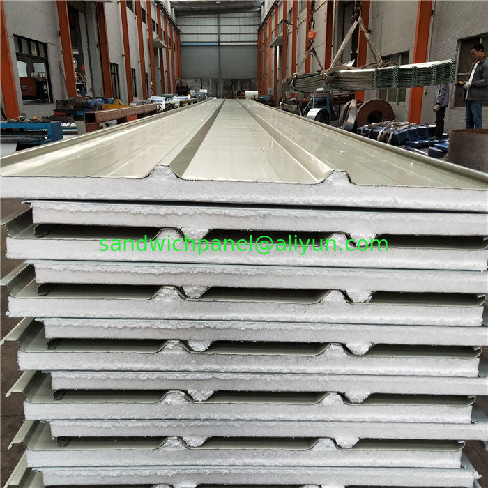 new building construction materials 50mm eps sandwich roof panel with anti slip steel sruface