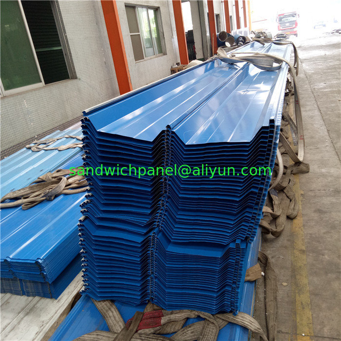 35 years 760mm blue corrugated roof sheets with 0.426mm for prefab buildings