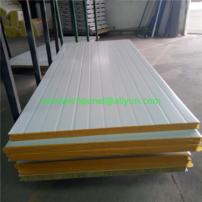 50mm rockwool uae fireproof sandwich panels with 0.376mm for prefab buildings