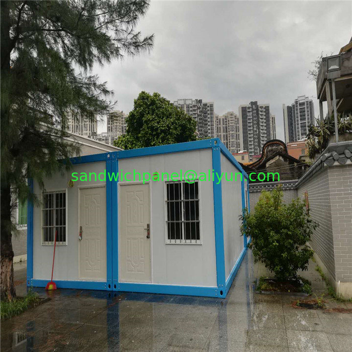 50mm fireproof glass wool sandwich panel 20ft container house for labour camp