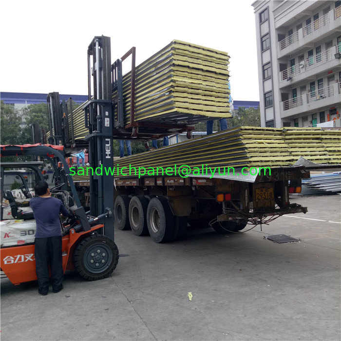 840-25-0.426mm iron grey steel silver paper glass wool sandwich panel