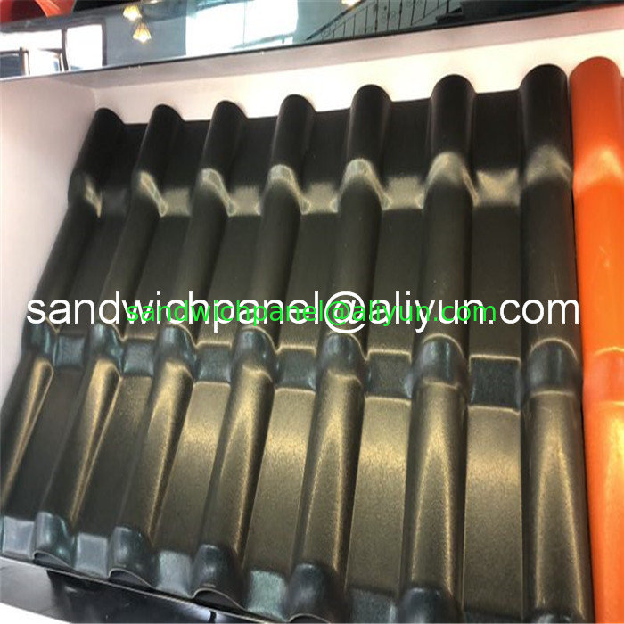 960mm dark color luxury ASA glazed roof tile with 2.8mm for residential area