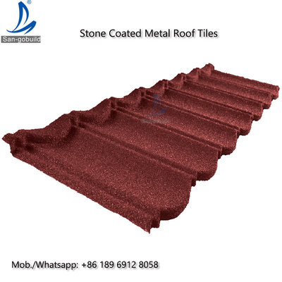 German Lightweight Stone Chips Coated Type Steel Roofing / Metal Galvanized Steel Shingle Roof Tiles