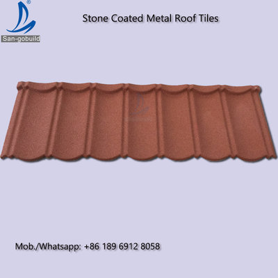 German Lightweight Stone Chips Coated Type Steel Roofing / Metal Galvanized Steel Shingle Roof Tiles