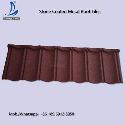 German Lightweight Stone Chips Coated Type Steel Roofing / Metal Galvanized Steel Shingle Roof Tiles