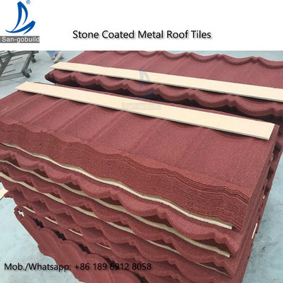 Metal Roofing Sheets Stone Coated Terracotta Red Coating Steel Roof Tile Prices