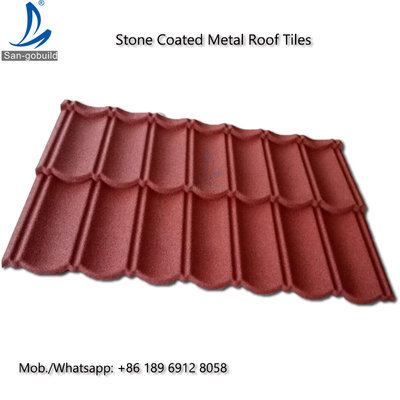 Metal Roofing Sheets Stone Coated Terracotta Red Coating Steel Roof Tile Prices