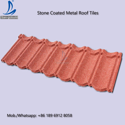Metal Roofing Sheets Stone Coated Terracotta Red Coating Steel Roof Tile Prices