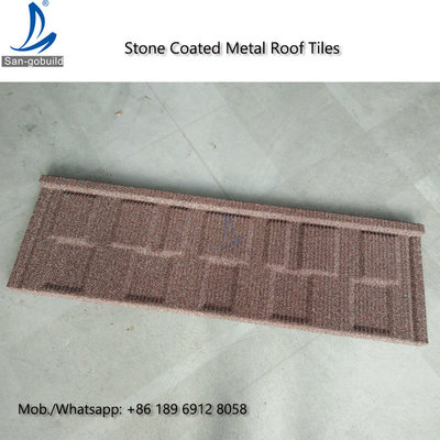 Environment Friendly Flat Stone Coated Roof Tiles, Shingle Stone Coated Metal Roofing / Roof Tiles