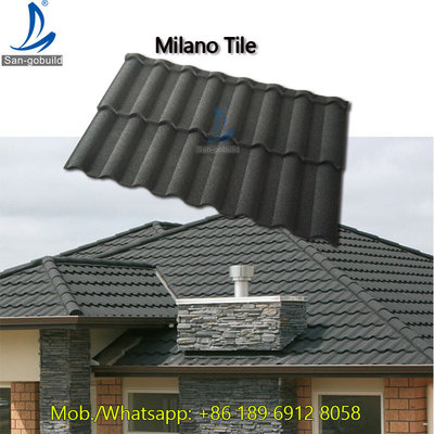 Kenya Metro / Decras Roof Tile / Stone Coated Aluminum Zinc Steel Roofing Sheet  Stone Coated Steel Roofing Materials Me