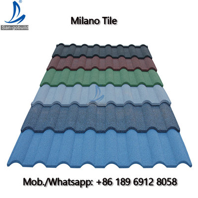 San-gobuild Storm Resistance 0.4 mm Milano Tile Zinc Aluminum Corrugated Roofing Sheet for Nigeria
