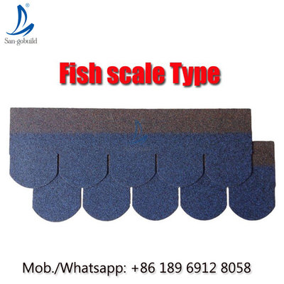 Hangzhou Roofing Materials Fish Scale Asphalt Roof Bitumen Shingles