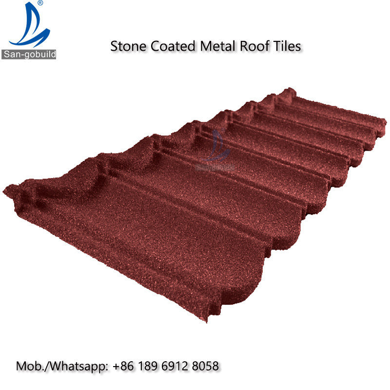 German Lightweight Stone Chips Coated Type Steel Roofing / Metal Galvanized Steel Shingle Roof Tiles