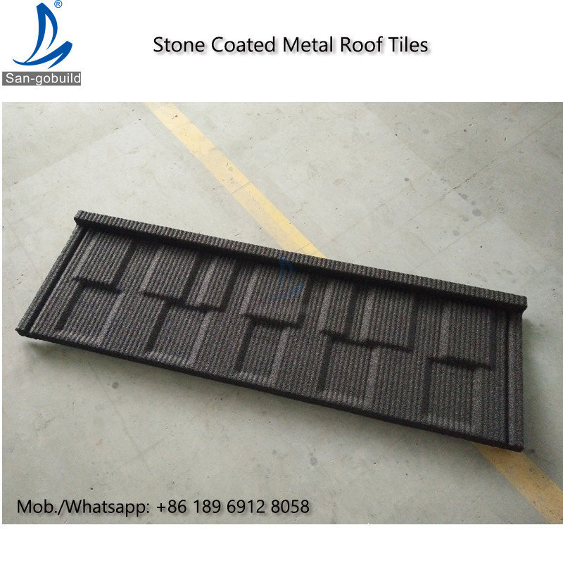 Environment Friendly Flat Stone Coated Roof Tiles, Shingle Stone Coated Metal Roofing / Roof Tiles