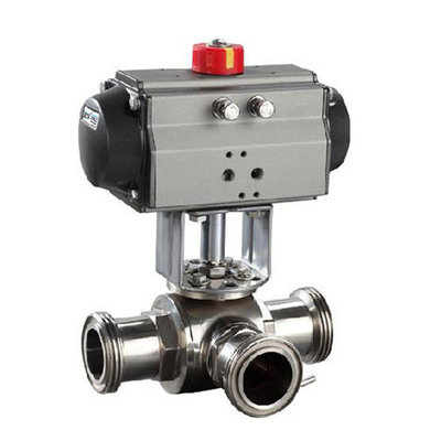 Filo maschio di modo SS304,3 della valvola a sfera sanitaria dell'azionatore pneumatico, tipo di galleggiamento, tipo manuale