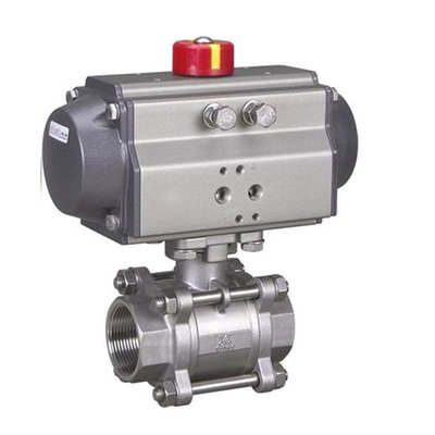 Hygiënisch-sanitaire SS304, SS316L, Ingepaste 3PC, TriklemKogelklep met Pneumatische Actuator