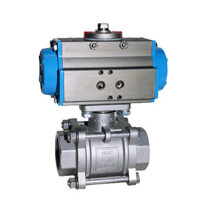 Hygiënisch-sanitaire SS304, SS316L, Ingepaste 3PC, TriklemKogelklep met Pneumatische Actuator