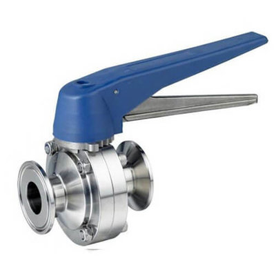 SS 304 316L van de voedselrang Sanitaire lassenVleugelklep met Ss Plastic Tang