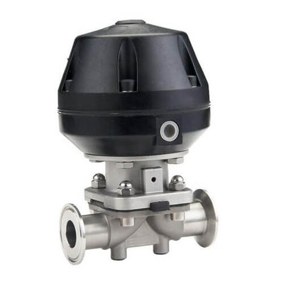 Roestvrij staal 304 Actuator van 316L Hygiënische Pneumatische Tri Vastgeklemde Diafragmakleppen