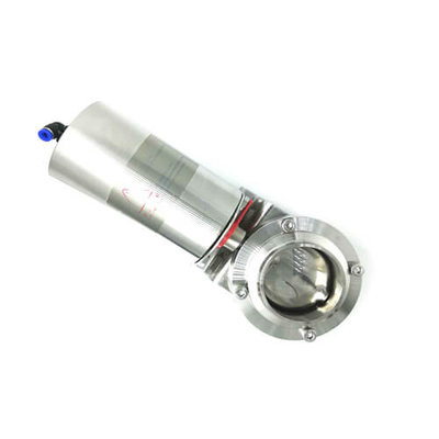 Hygiënisch-sanitaire het Type van de Rangvlinder van het Roestvrij staalvoedsel TriklemKogelklep met Pneumatische Actuator