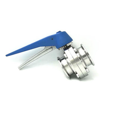 Sanitaire SS304 316L Calmped 3A, DIN, het handvatVleugelklep van SMS Multiposition