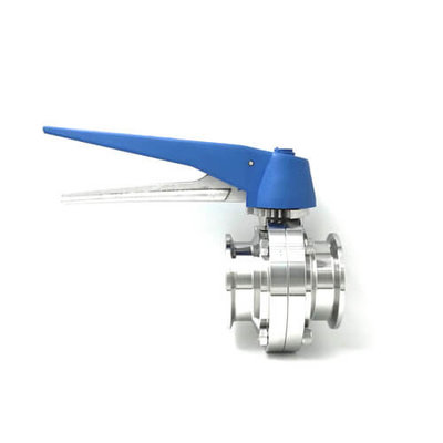 Sanitaire SS304 316L Calmped 3A, DIN, het handvatVleugelklep van SMS Multiposition
