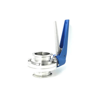 Sanitaire SS304 316L Calmped 3A, DIN, het handvatVleugelklep van SMS Multiposition