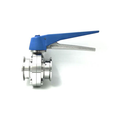 Sanitaire SS304 316L Calmped 3A, DIN, het handvatVleugelklep van SMS Multiposition