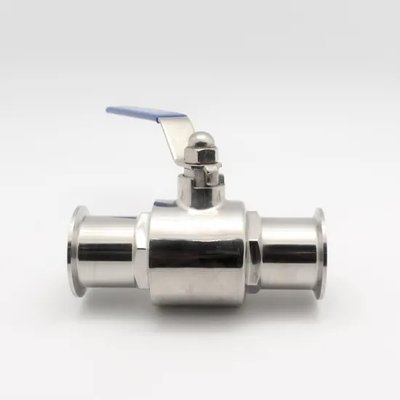 De hygiënische twee stukken van de lichaams sanitaire triklem kogelklep, 304, SS316L, Hoogtepunt droegen, tri-Vastgeklemd