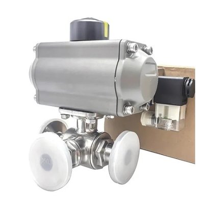 Filo maschio di modo SS304,3 della valvola a sfera sanitaria dell'azionatore pneumatico, tipo di galleggiamento, tipo manuale