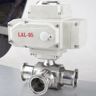Filo maschio di modo SS304,3 della valvola a sfera sanitaria dell'azionatore pneumatico, tipo di galleggiamento, tipo manuale