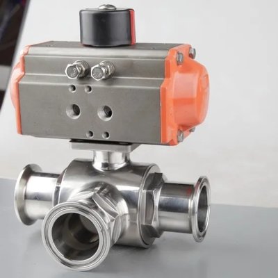 Filo maschio di modo SS304,3 della valvola a sfera sanitaria dell'azionatore pneumatico, tipo di galleggiamento, tipo manuale