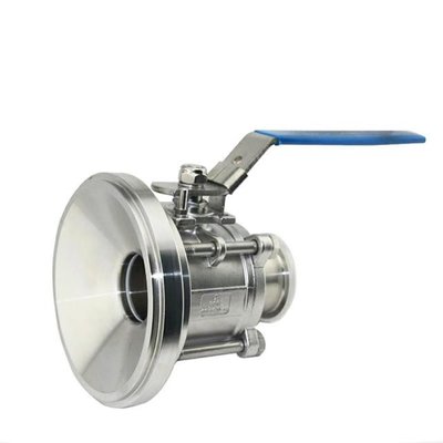 De hygiënische Tri van de de Draadtank van de Klemflens Kogelklep van het de Bodem niet-Behoud Met Pneumatische Actuator
