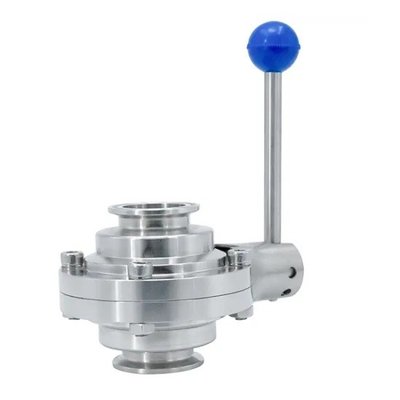 DN15- valvola a sfera sanitaria di DN150 con la maniglia di tirata, tri valvola a farfalla del morsetto