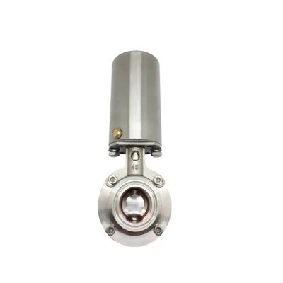 Saldatura sanitaria pneumatica di SS304,316L, tri valvola a farfalla premuta con l'azionatore