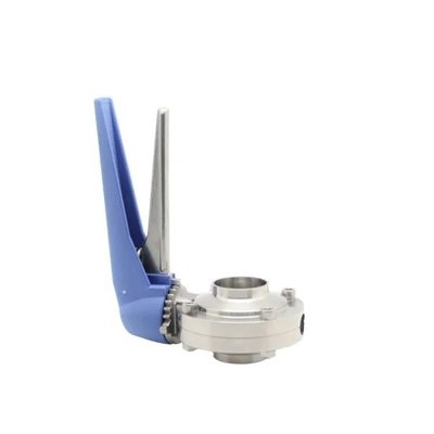 SS 304 316L van de voedselrang Sanitaire lassenVleugelklep met Ss Plastic Tang