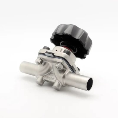 Sanitaire Diafragmakleppen met tri-Klemeinden, Lastype, Handtype, Plastic Handwiel