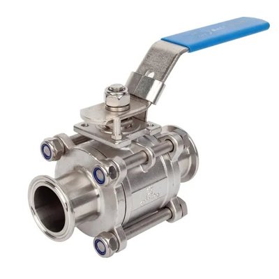 Valvola a sfera pneumatica sanitaria igienica del morsetto 3PCS dell'acciaio inossidabile del commestibile tri
