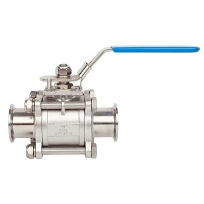 Valvola a sfera pneumatica sanitaria igienica del morsetto 3PCS dell'acciaio inossidabile del commestibile tri